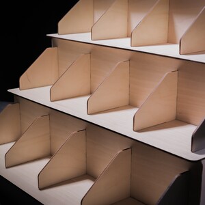 Personalized Wooden Display Stand - Collapsible Rack With Compartments ...