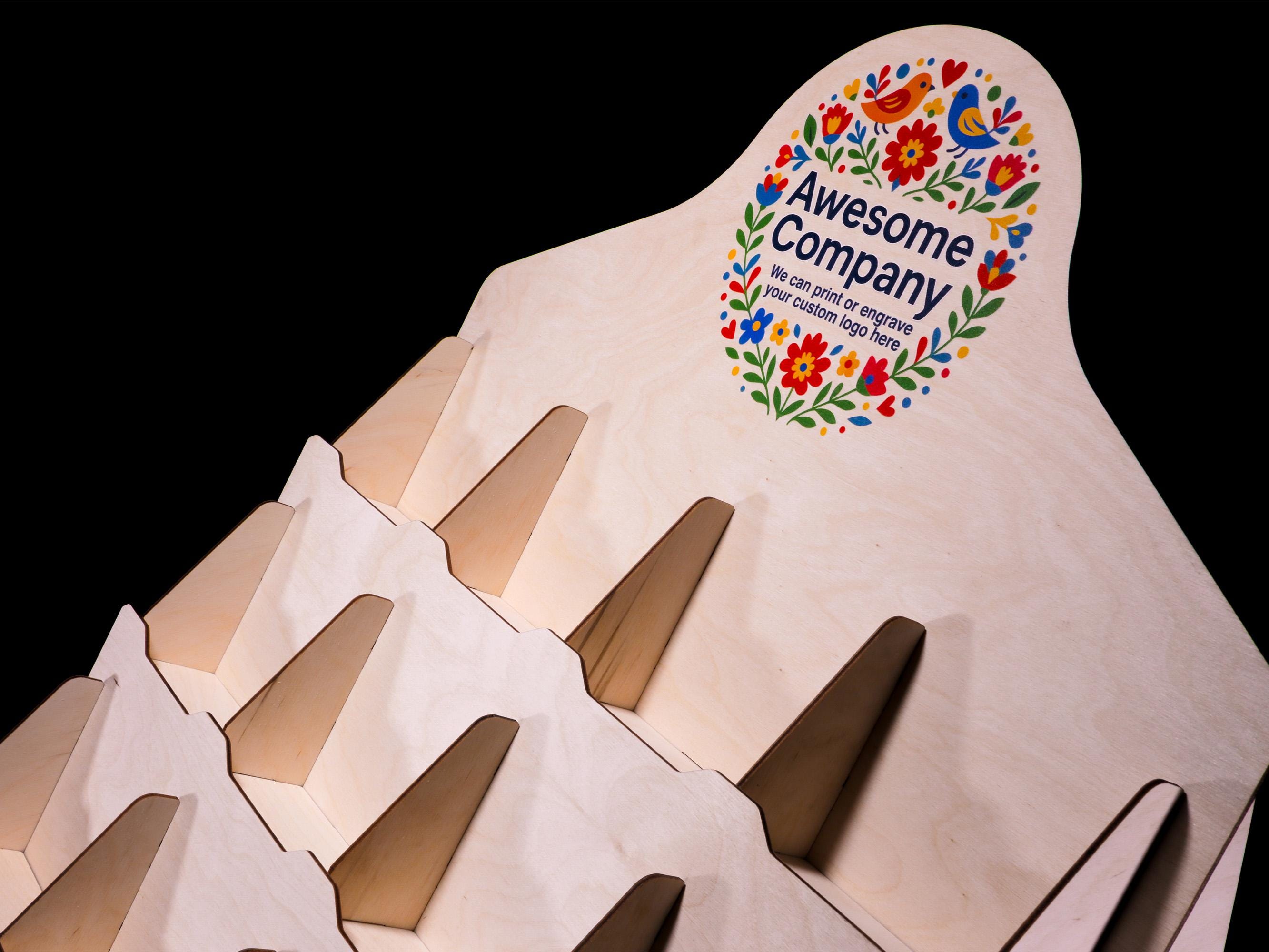 3 Tier Wooden Coaster Stand – Countertop Sticker Display Rack, Brochure ...