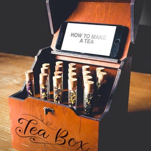 Custom Tea Box With Personalization – Wooden Tea Sampler Gift Box for ...