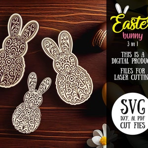 Easter Bunny Peeps SVG - Adorable Bunny Silhouette Cut File for Laser ...