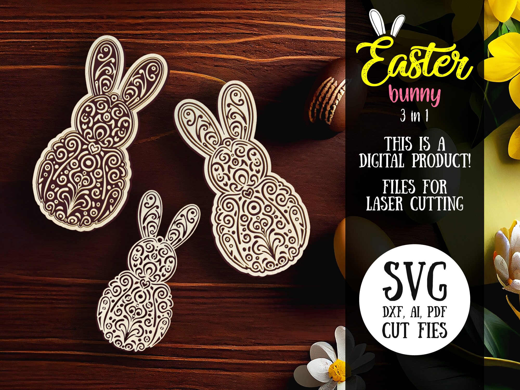 Easter Bunny Peeps SVG Adorable Bunny Silhouette Cut File - Etsy