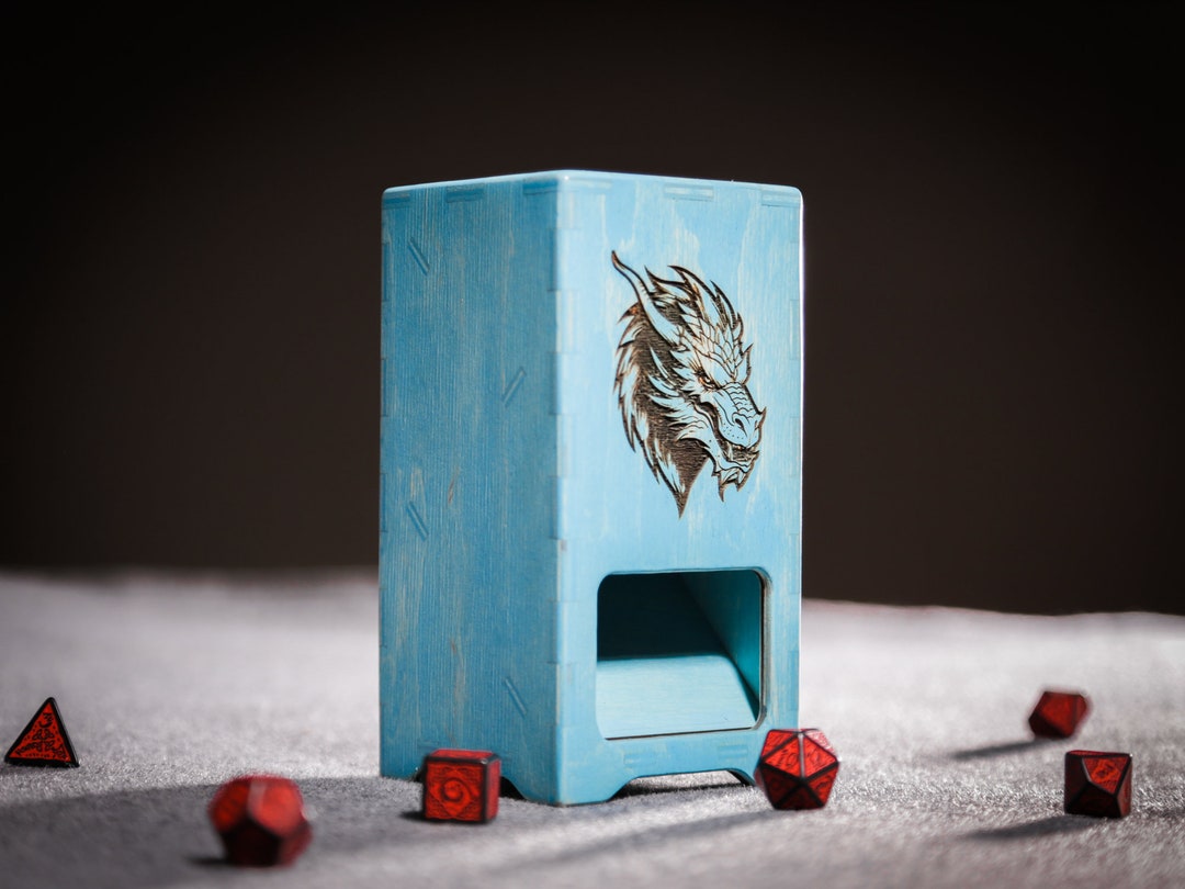 Dnd Dice Tower, Dice Tower, Personalized Dice Roller, Dnd Accessories, Custom Wooden Dragon Dice ...