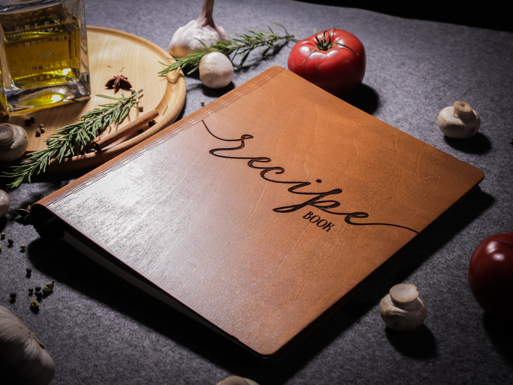 Custom Recipe Book Binder A4 A5 Family Cook Book Personalized Wooden ...