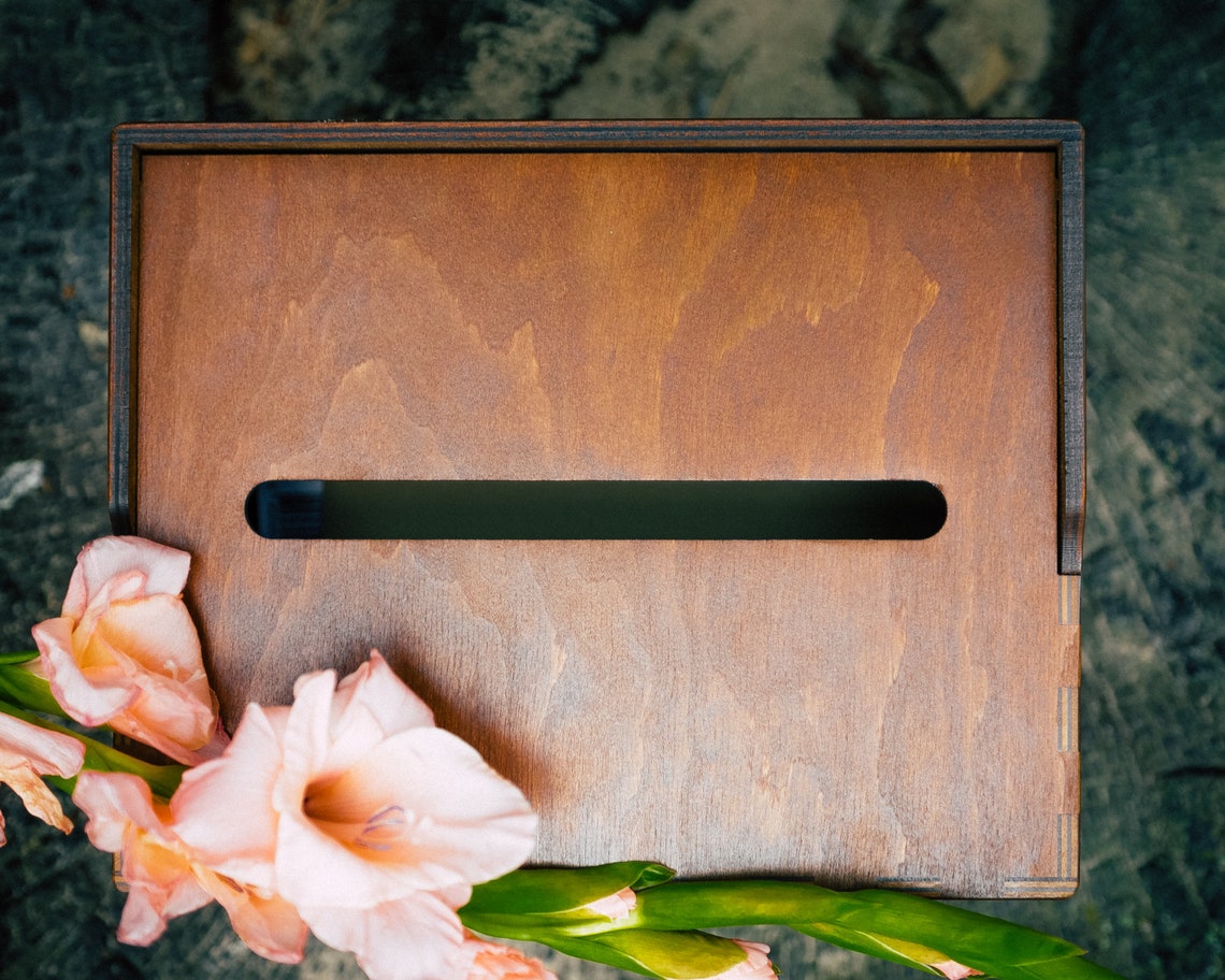 Personalized Wedding Card Box with Slot & Lock Wooden Card | Etsy