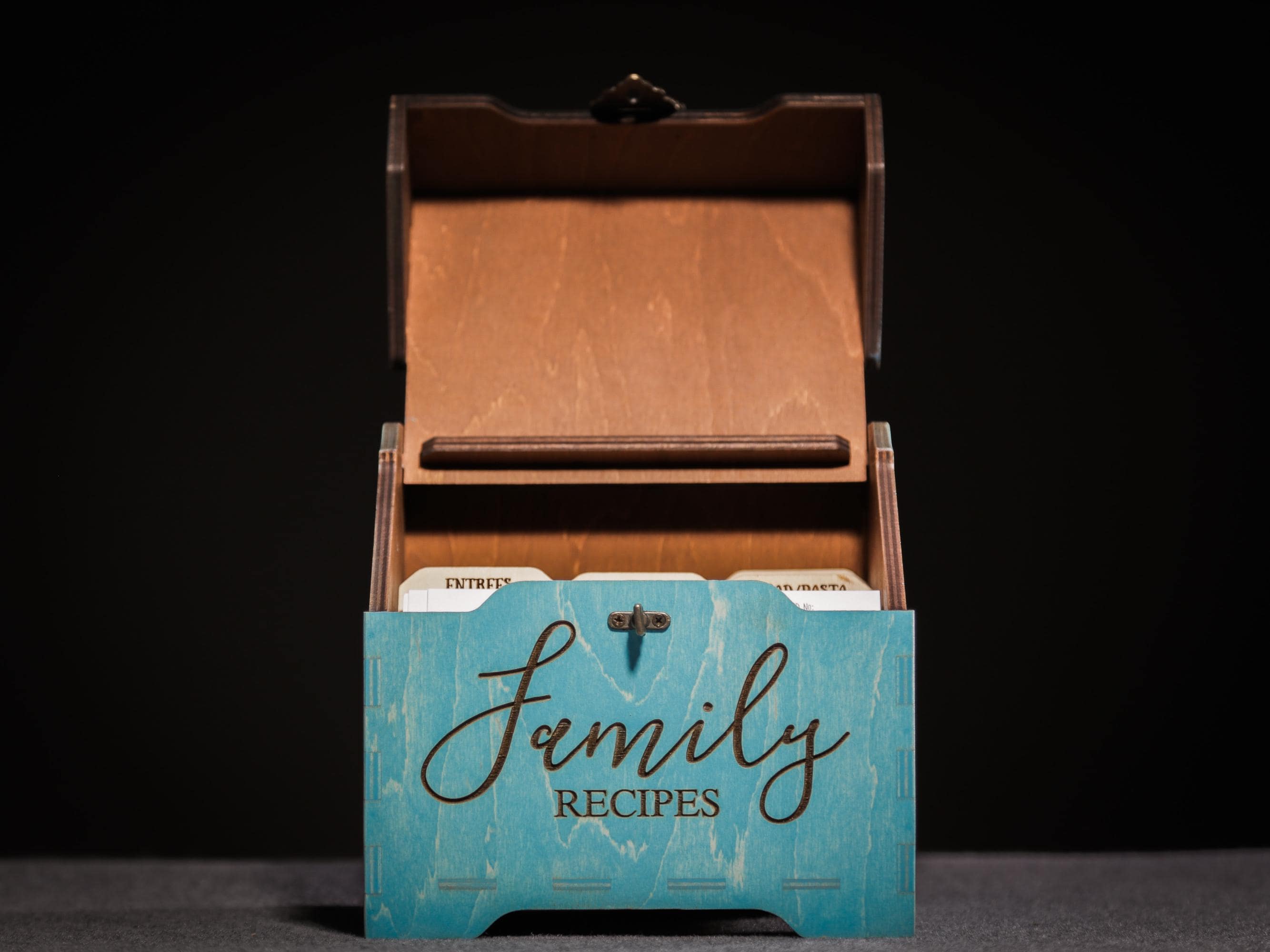 Personalized Family Recipe Box - Custom Wooden Recipe Card Organizer ...