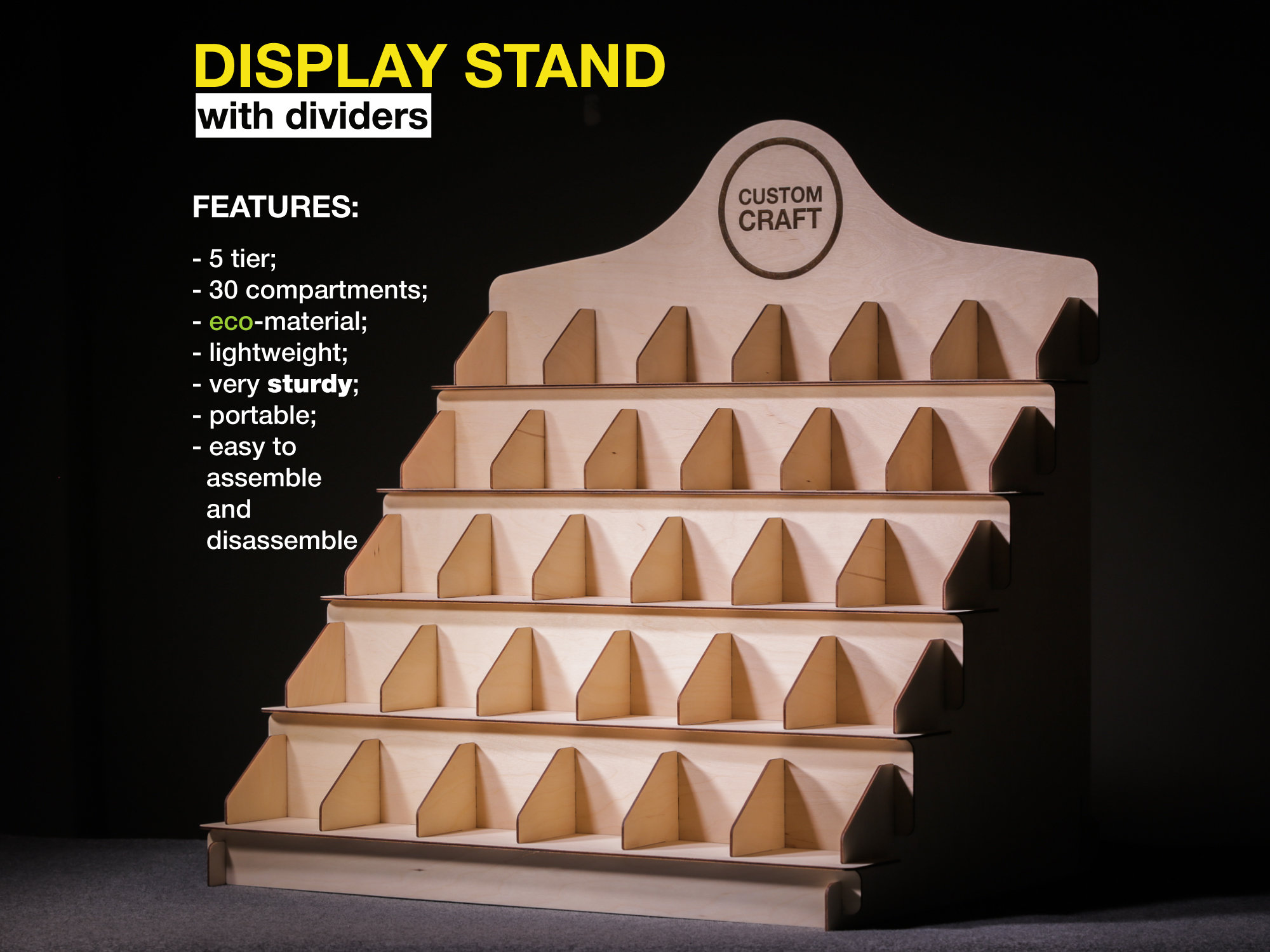 Wooden Display Stand for Tumblers, Cups Counter Top Display, Coffee ...