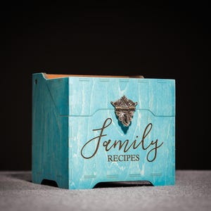 Personalized Family Recipe Box - Custom Wooden Recipe Card Organizer ...