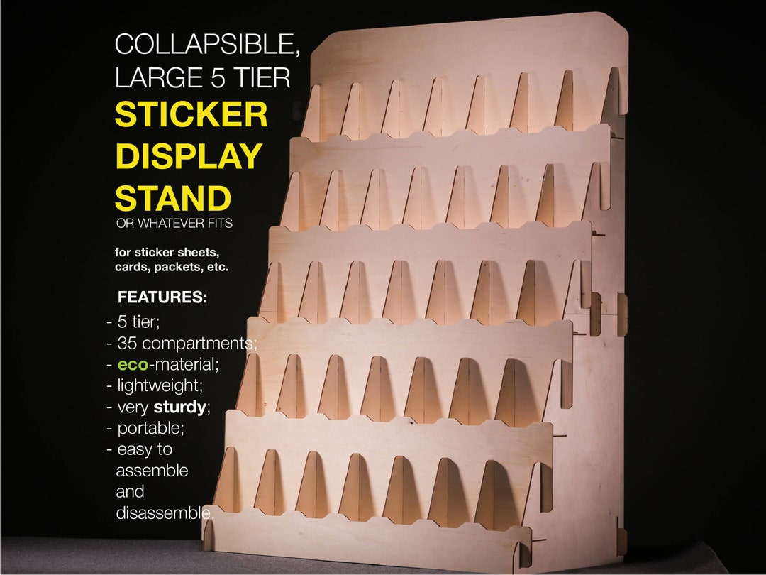 Sticker Display Stand, Sticker Storage, Craft Show Display Shelf ...
