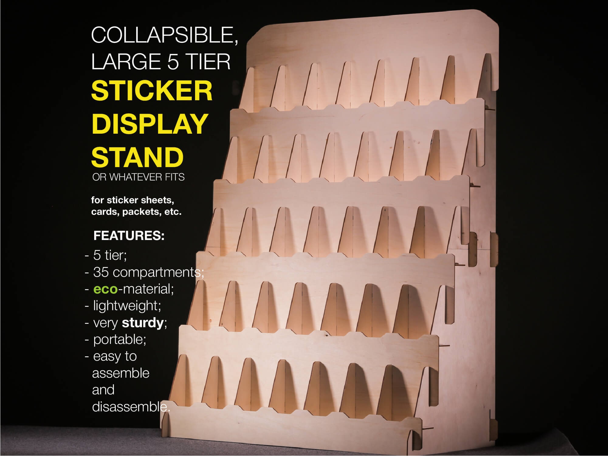 Sticker Display Stand, Sticker Storage, Craft Show Display Shelf ...