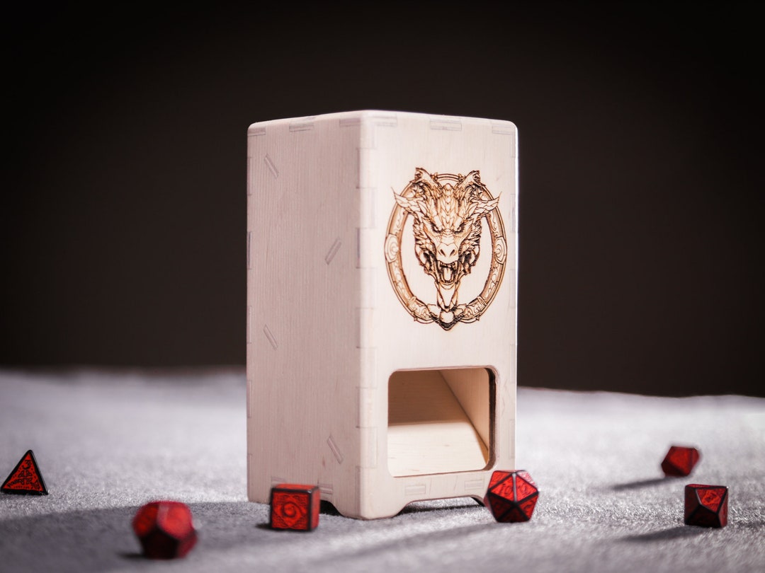 Custom Dice Tower, 3d Dnd Dice Tower, Dragon Dice Tower, Dice Box, Dice Holder, Wooden Dice ...