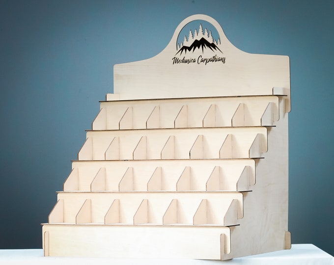 Soap Bin Collapsible Display, 2-tier Wooden Countertop Rack, Soap Bars ...