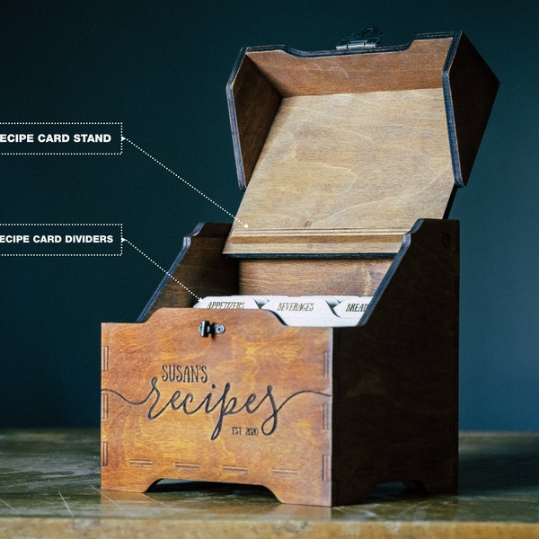 Recipe Card Box - Etsy