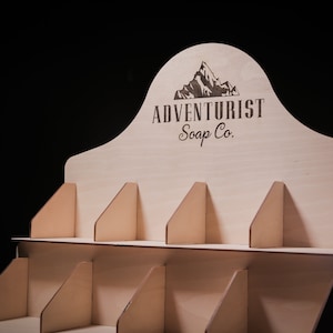 Personalized Wooden Display Stand - Collapsible Rack With Compartments ...