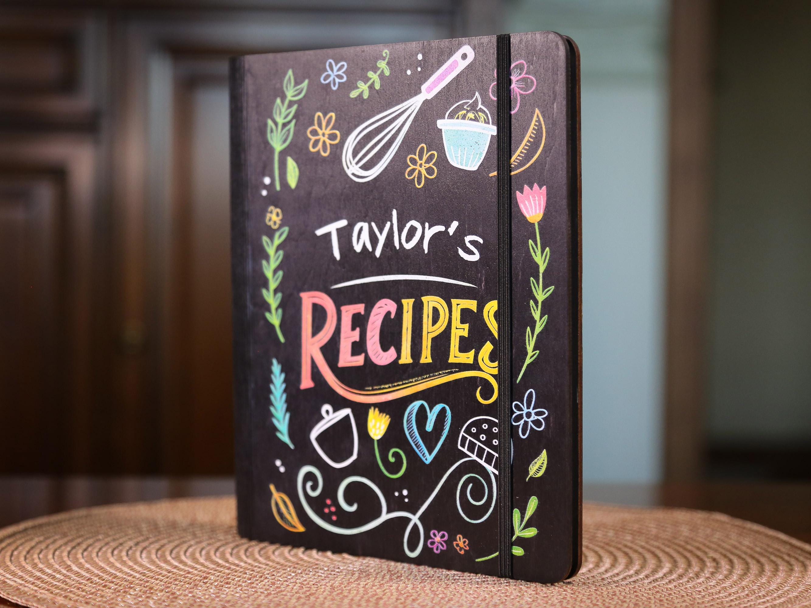 Personalized Wooden Recipe Binder, Custom Recipe Book, Blank Family ...