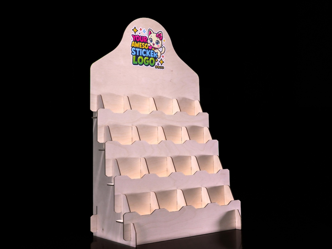 Sticker Display Stand for Markets & Shops - 4 Tier Countertop Display ...