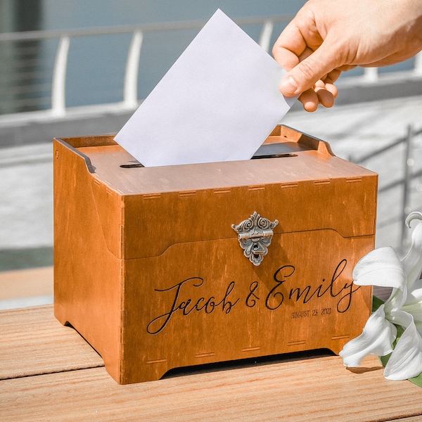 Wedding Card Box With Slot and Lock - Etsy