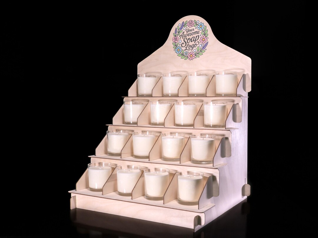 Candle Display Stand – 4 Tier Countertop Rack With Individual Pockets ...