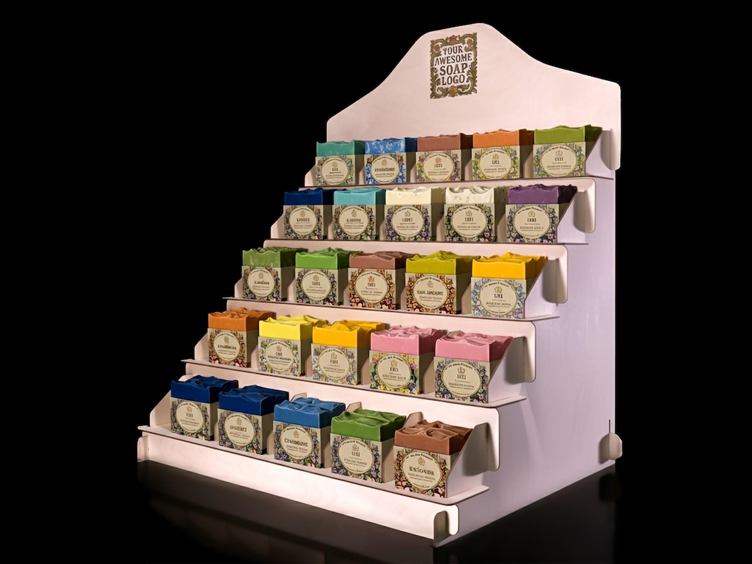 Soap Display Stand for Retail & Markets - 5 Tiered Countertop Vendor ...