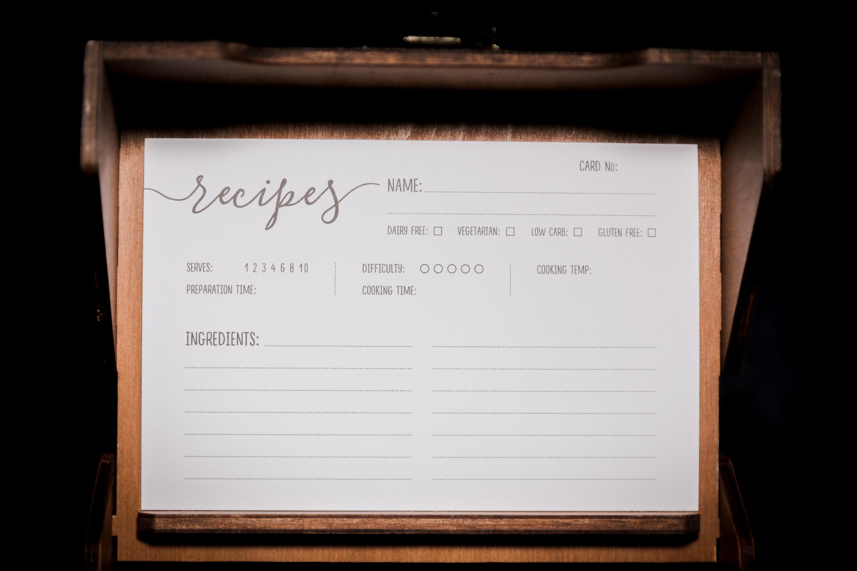 Personalized Family Recipe Box - Custom Wooden Recipe Card Organizer ...