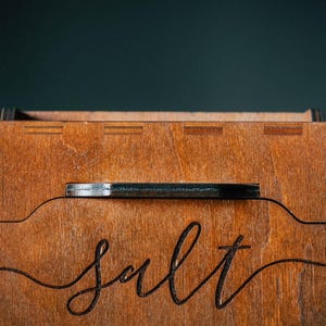 Vintage Salt Box - Personalized Wooden Salt Cellar With Lid - Etsy