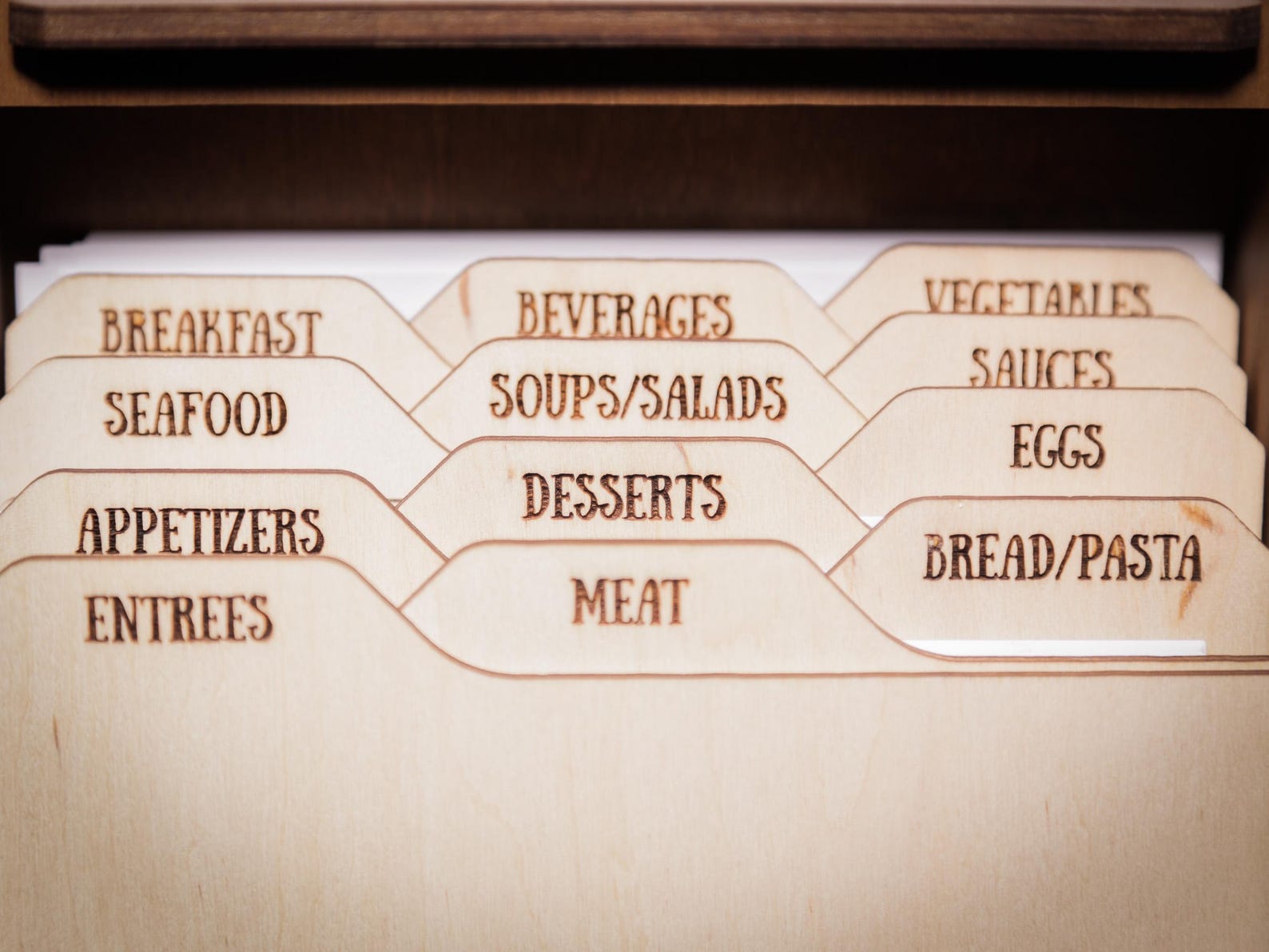 Personalized Family Recipe Box - Custom Wooden Recipe Card Organizer ...