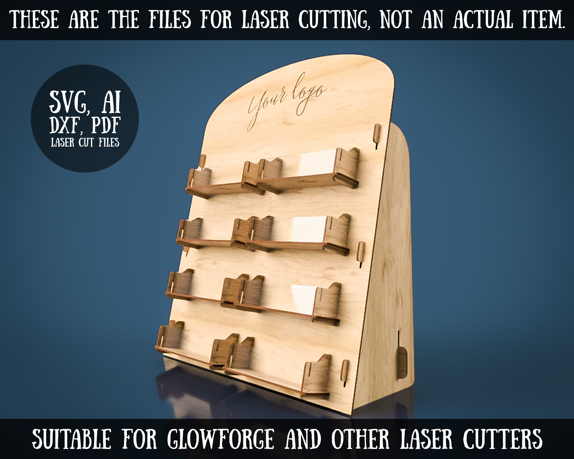 Sticker Display Stand SVG Files, Laser Cut Organizer (glowforge) - Etsy