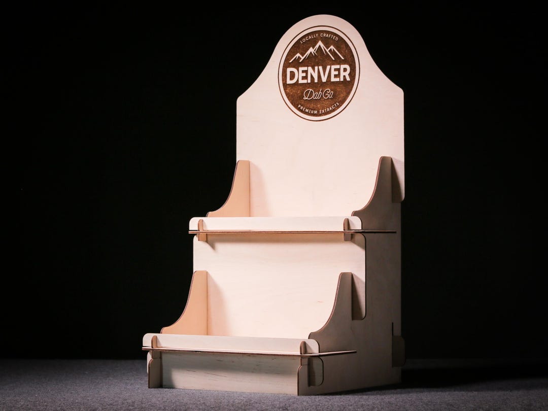 Wooden Display Stand - 2 Tier Countertop Display Shelves for Craft ...