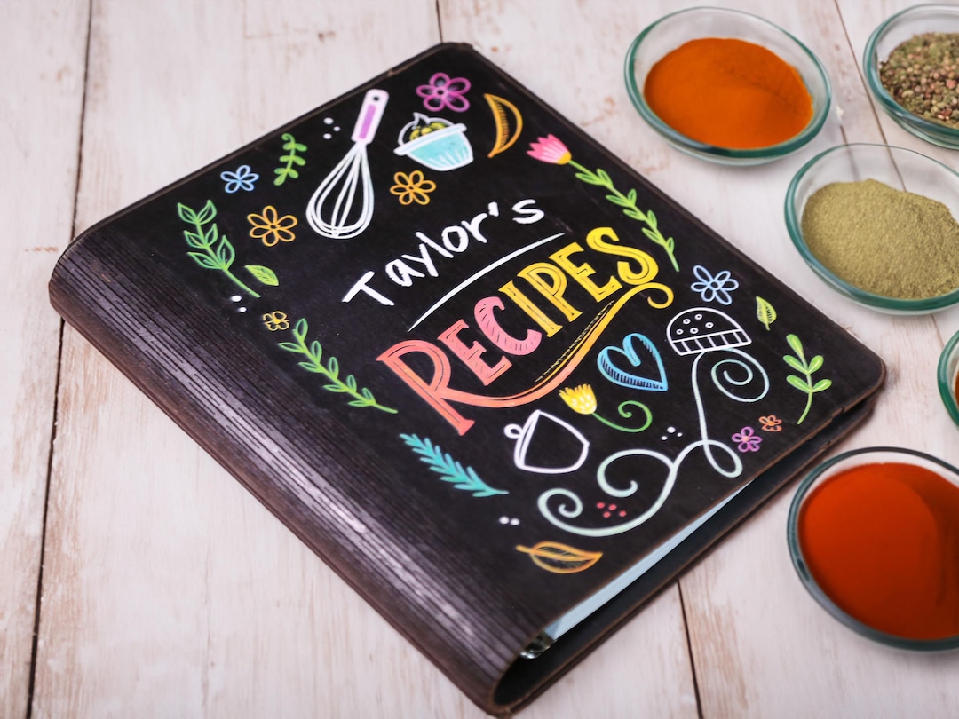 Personalized Wooden Recipe Binder, Custom Recipe Book, Blank Family ...