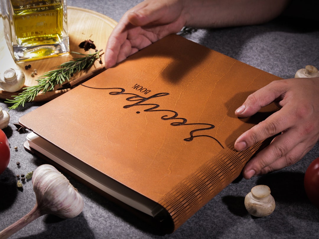 Custom Recipe Book Binder A4 A5 Family Cook Book Personalized Wooden ...