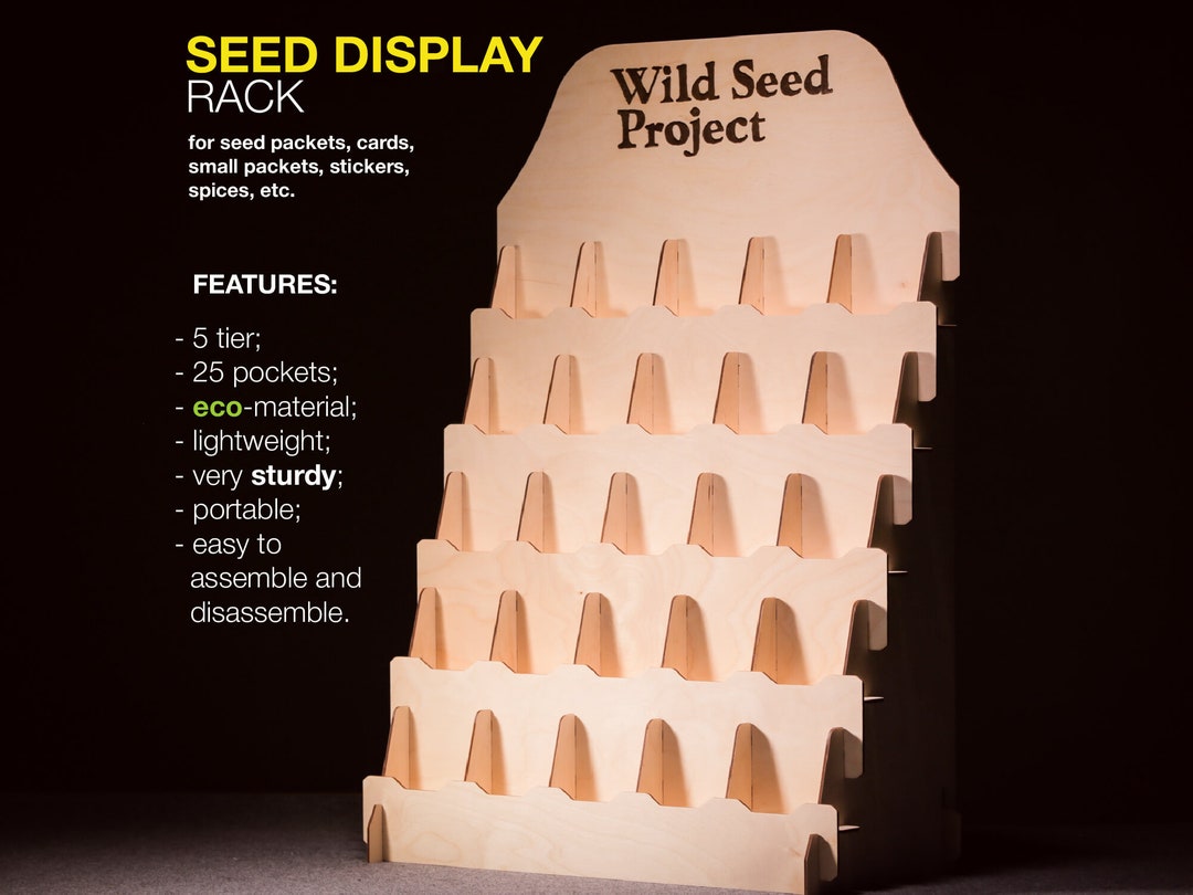 Seed Display Stand, Personalized Organizer for Seed Packets, Custom ...
