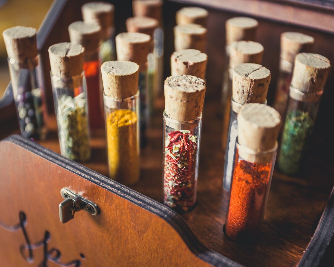 Spice Rack, Kitchen Storage, Spice Jars, Housewarming Gift, Mini Spice ...