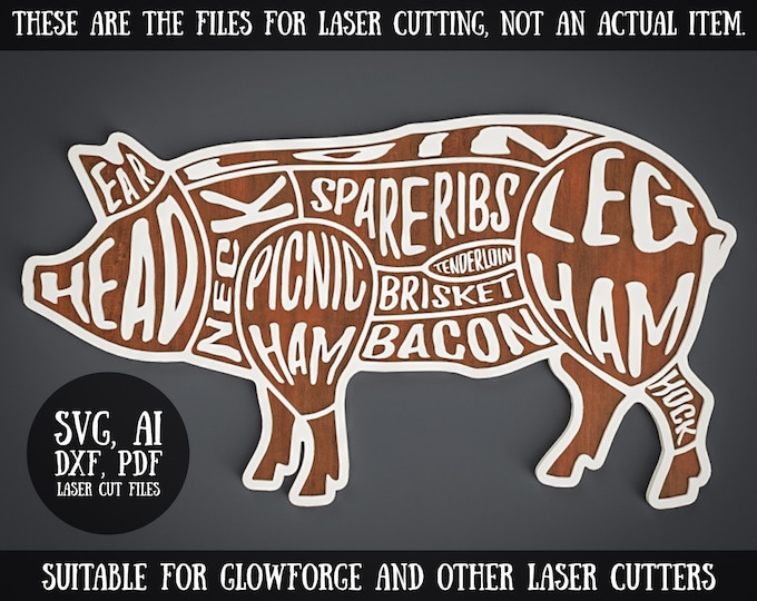 Svg Laser Cut Files of Farmhouse Wall Decor, Farm Animal SVG, Butcher ...