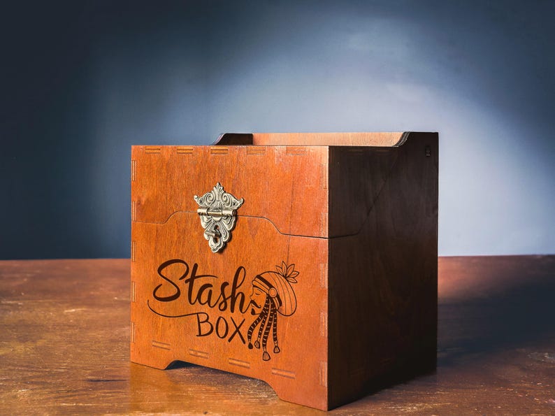 Custom Stash Box – Personalized Wooden Weed Box With 18 Glass Tubes ...