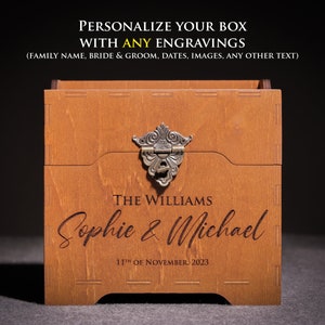 Personalized Wedding Guest Box, Advice Box W/ Cards 4x6 & 5x7, Custom ...