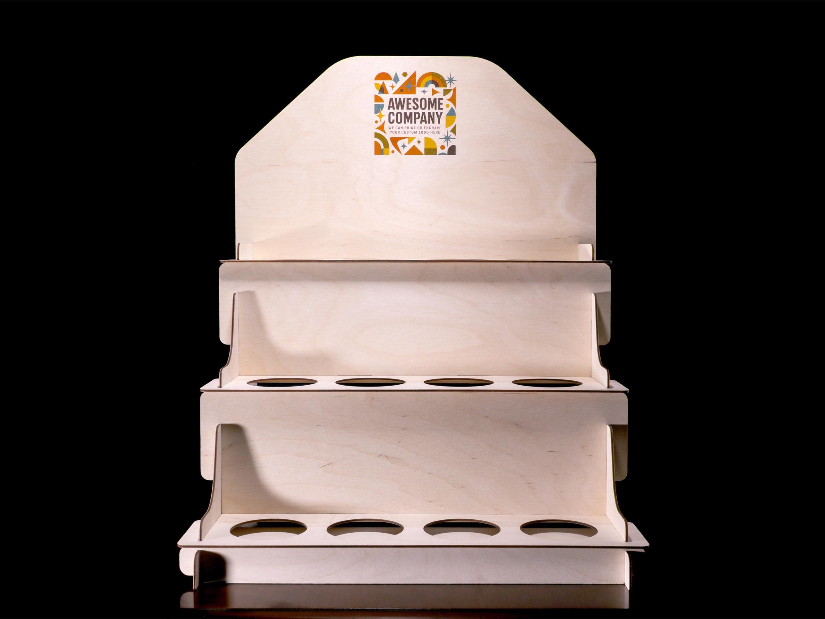 Tumbler Display Stand for Markets & Shops - Tiered Countertop Cup Rack ...