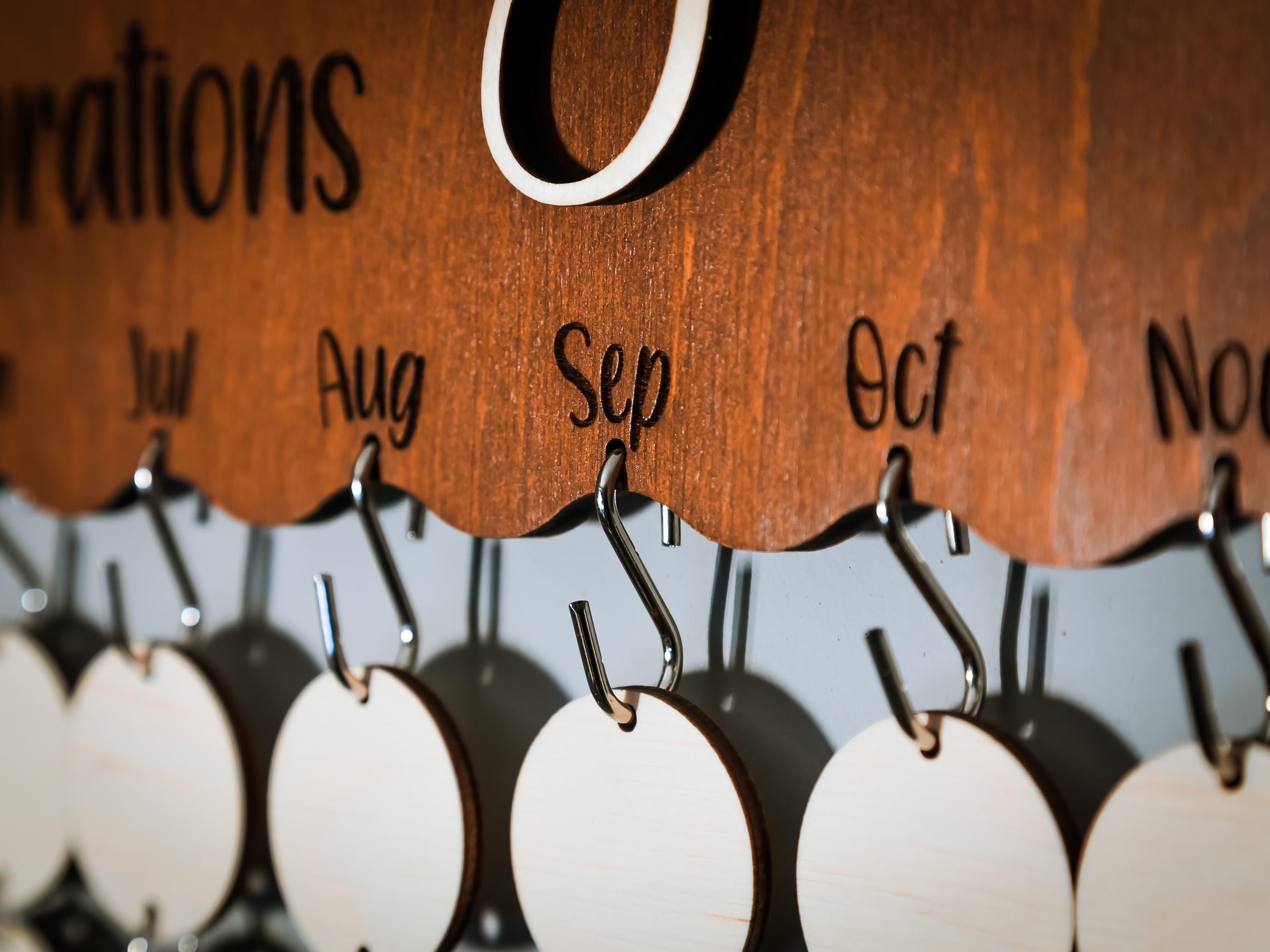 Custom Birthday Calendar, Personalized Wooden Family Calendar, Family ...