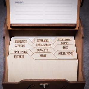 Floral Wooden Recipe Card Box 4x6 - Personalized Recipe Box With ...