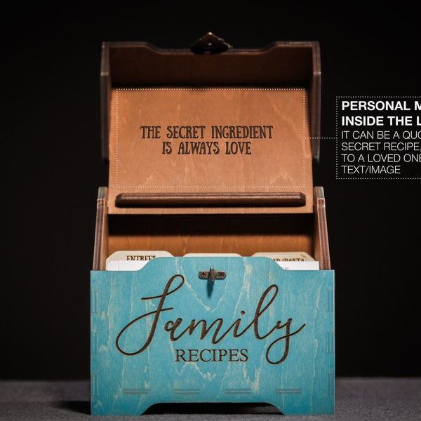 Large Recipe Box - Etsy