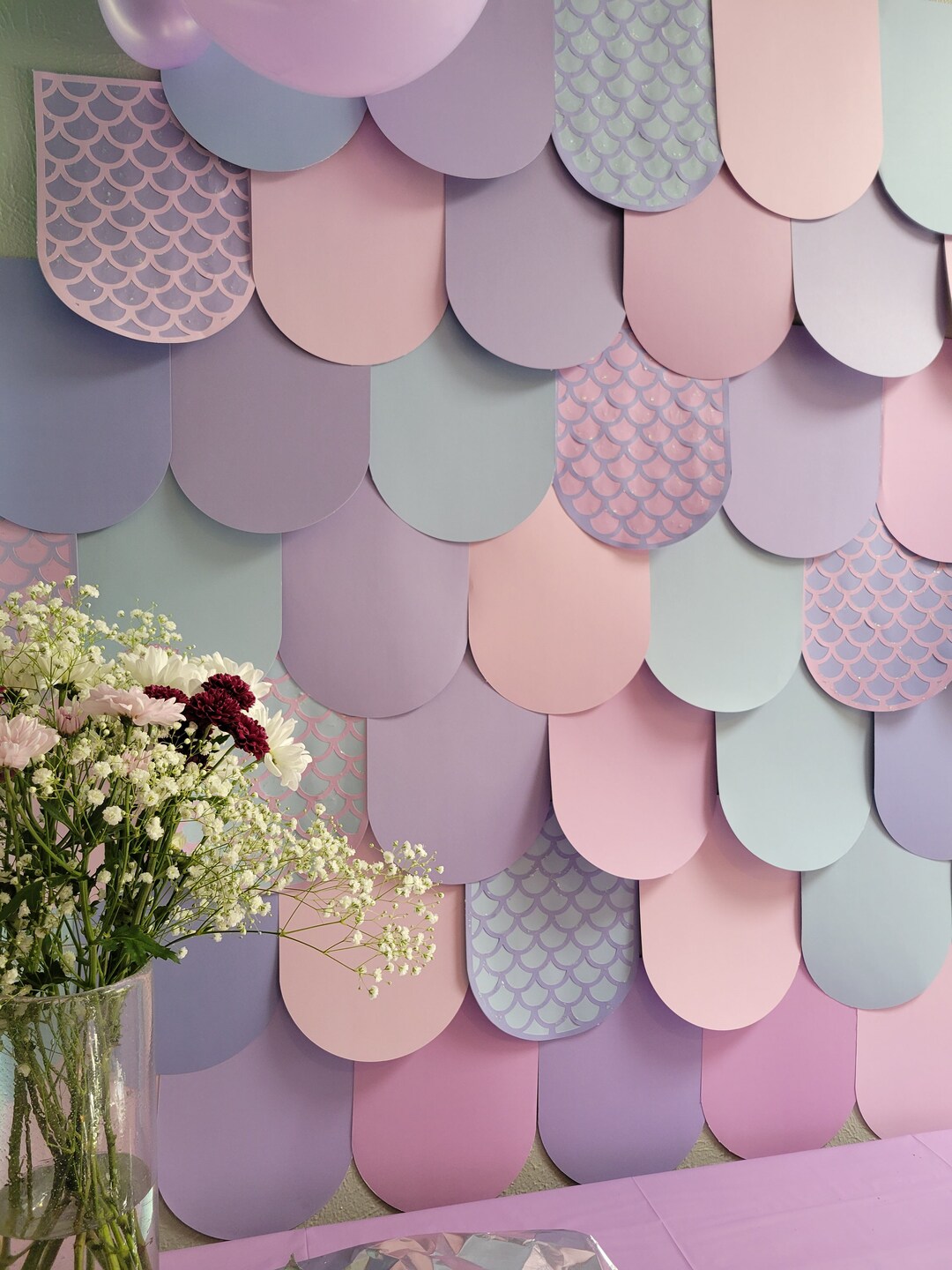 Paper Mermaid Tail Wall Backdrop Decoration, Little Mermaid Birthday ...