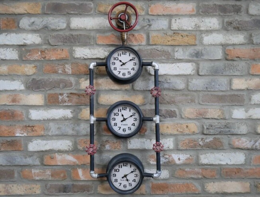 Huge Triple Pipe Clock - Etsy