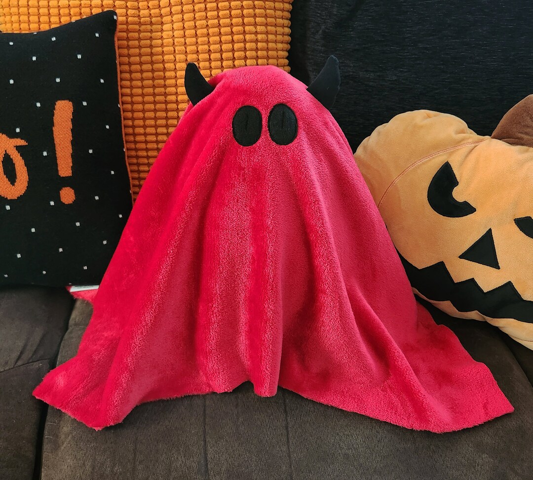 NEW Too Cute to Spook Handmade Halloween Ghost Plushie / Pillow - Red Devil - Etsy