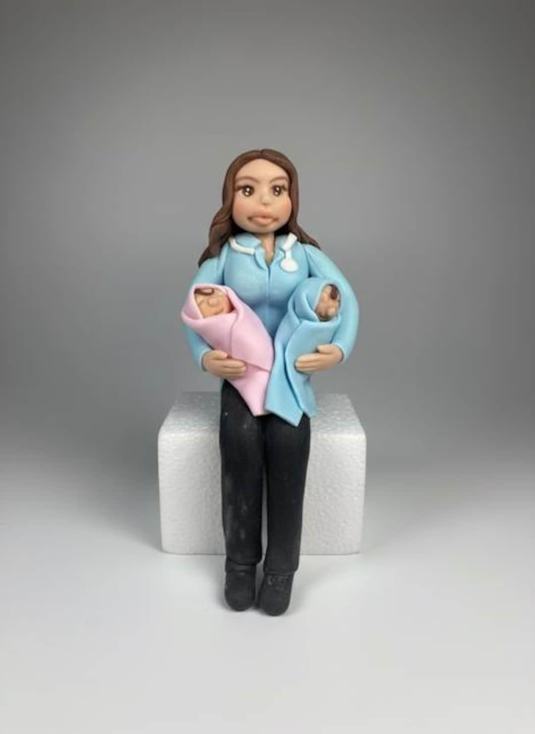 Edible Midwife Nurse Mum of Twins Cake Topper Cake Decoration - Etsy