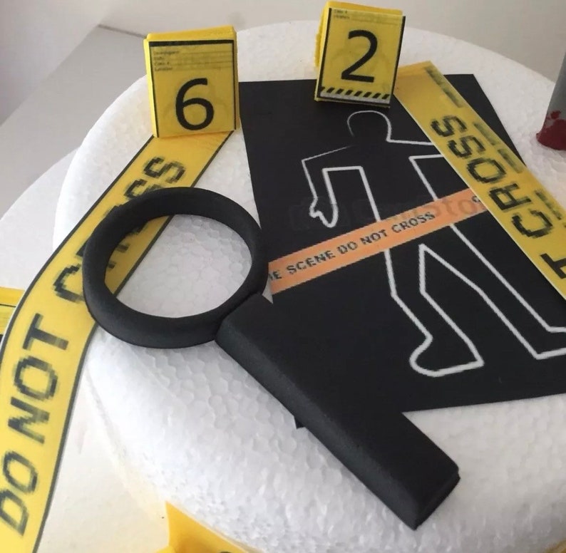 Edible Crime Scene Murder Mystery Cake Topper Decoration - Etsy