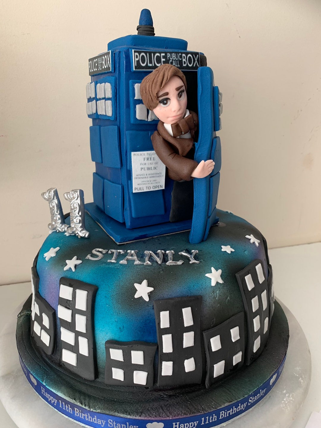 Edible Docter Who Tardis Personlised Cake Topper Cake Decoration - Etsy
