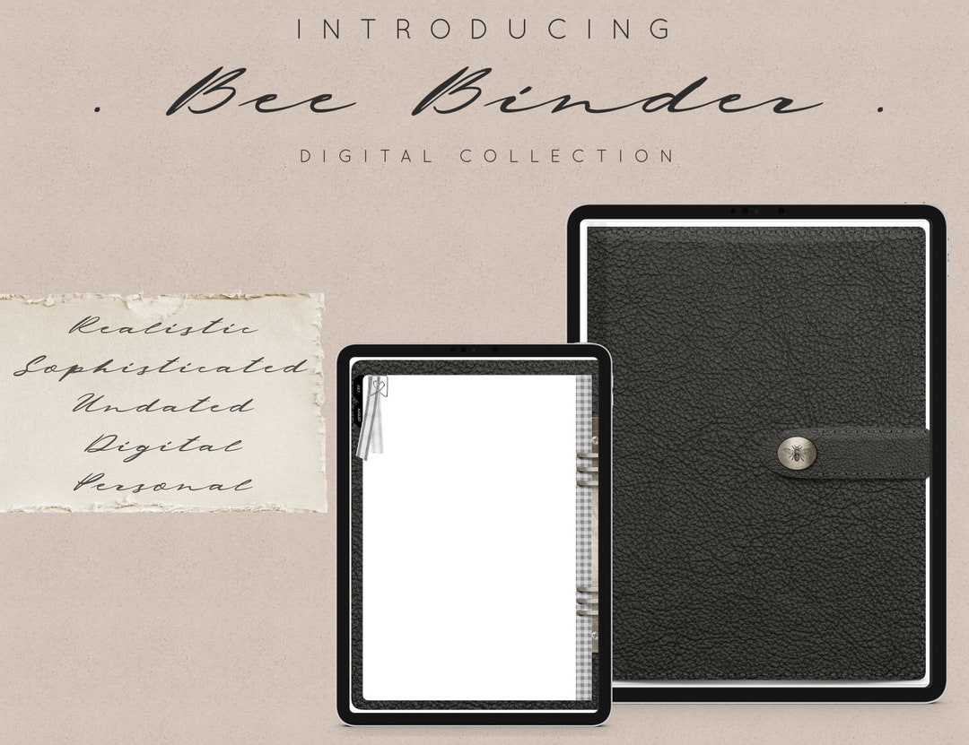 Bee Binder Back to Black Digital Organiser Digital Planner Academic ...
