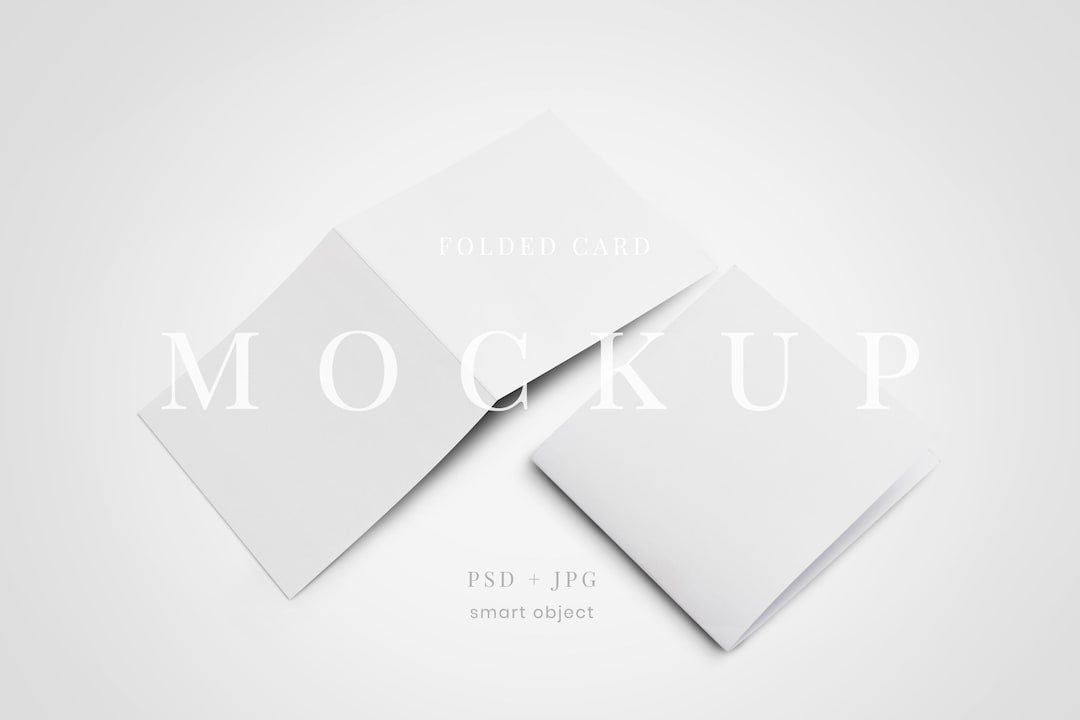 Folded Invite Mockup, White Card Changeable Background, 5x5 Card Mockup ...