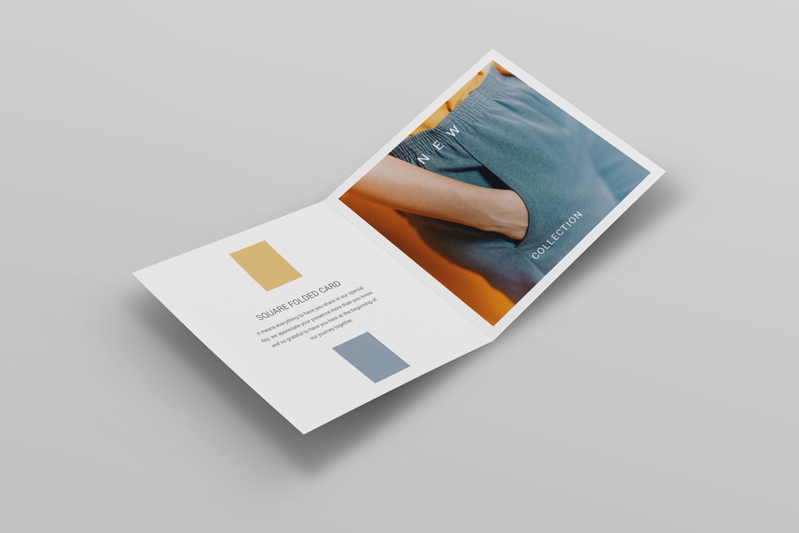 Square Folded Card Mockup, White Paper, Wedding Program Booklet (PSD ...