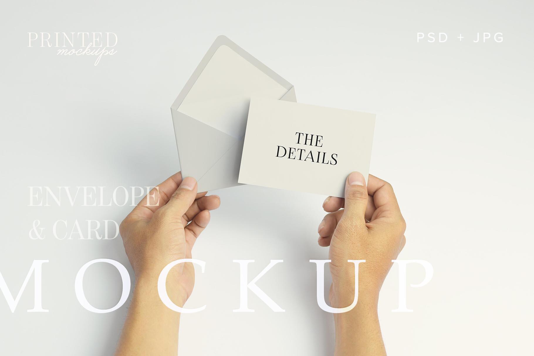 Envelope & Card Mockup, Details Card Mockup, RSVP Card and Envelope ...