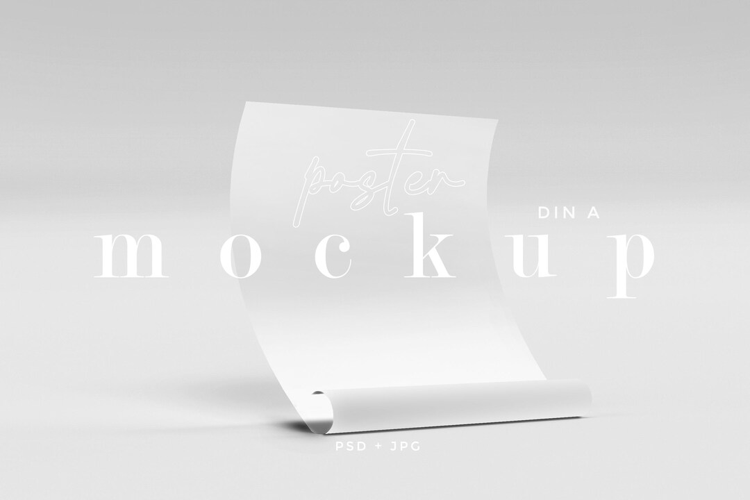 A4 Paper Mockup: Rolled Poster, Flyer, Calendar (PSD & JPEG Digital ...