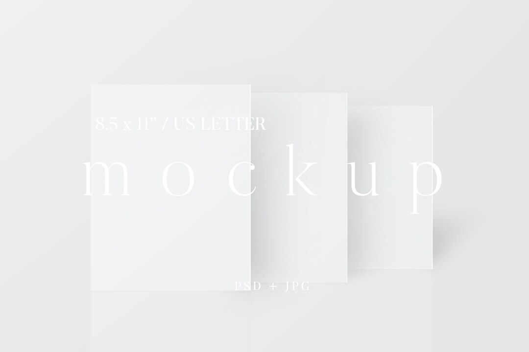 Triple Poster Mockup, 8.5x11 White Paper, PSD Template (digital ...